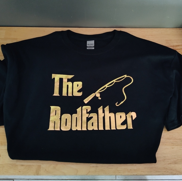 Gildan | Shirts | The Rodfather Black T Shirt Metallic Gold Htv The ...